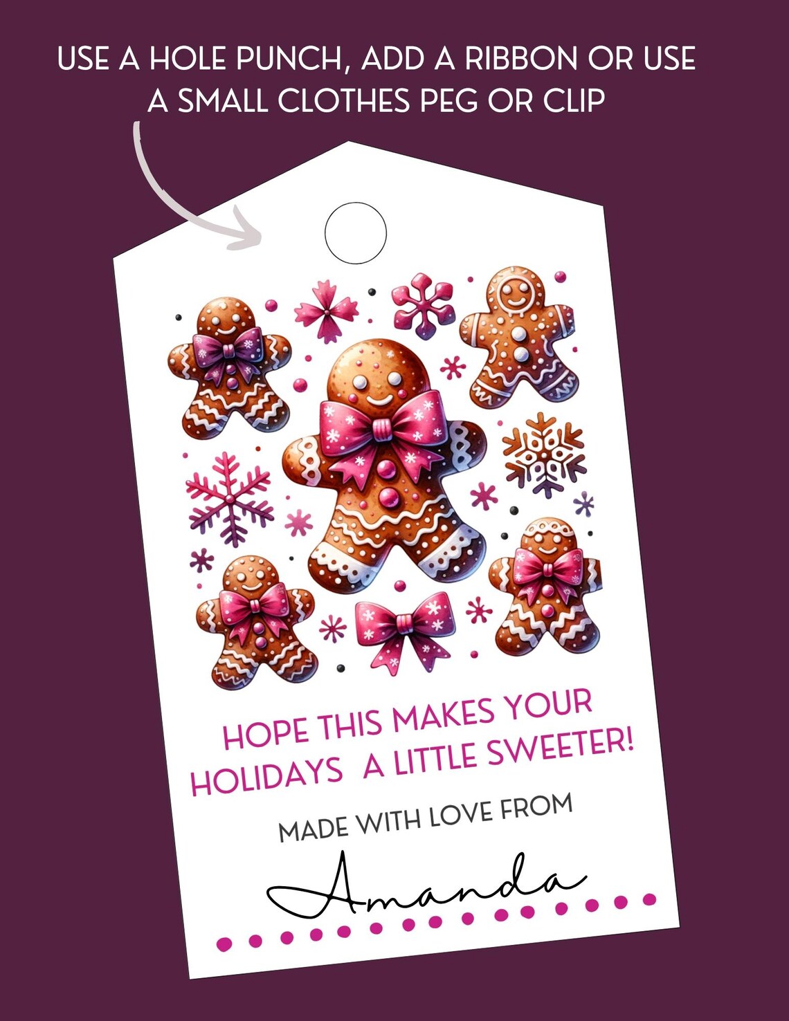 Holiday Baking GIFT TAGS- 27 Gingerbread Theme Personalized Gift Tags ...