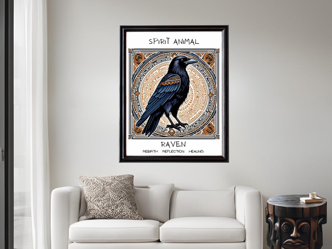 RAVEN ART- Spirit Animal Raven Tarot Card Style Art is a Stunning Art ...