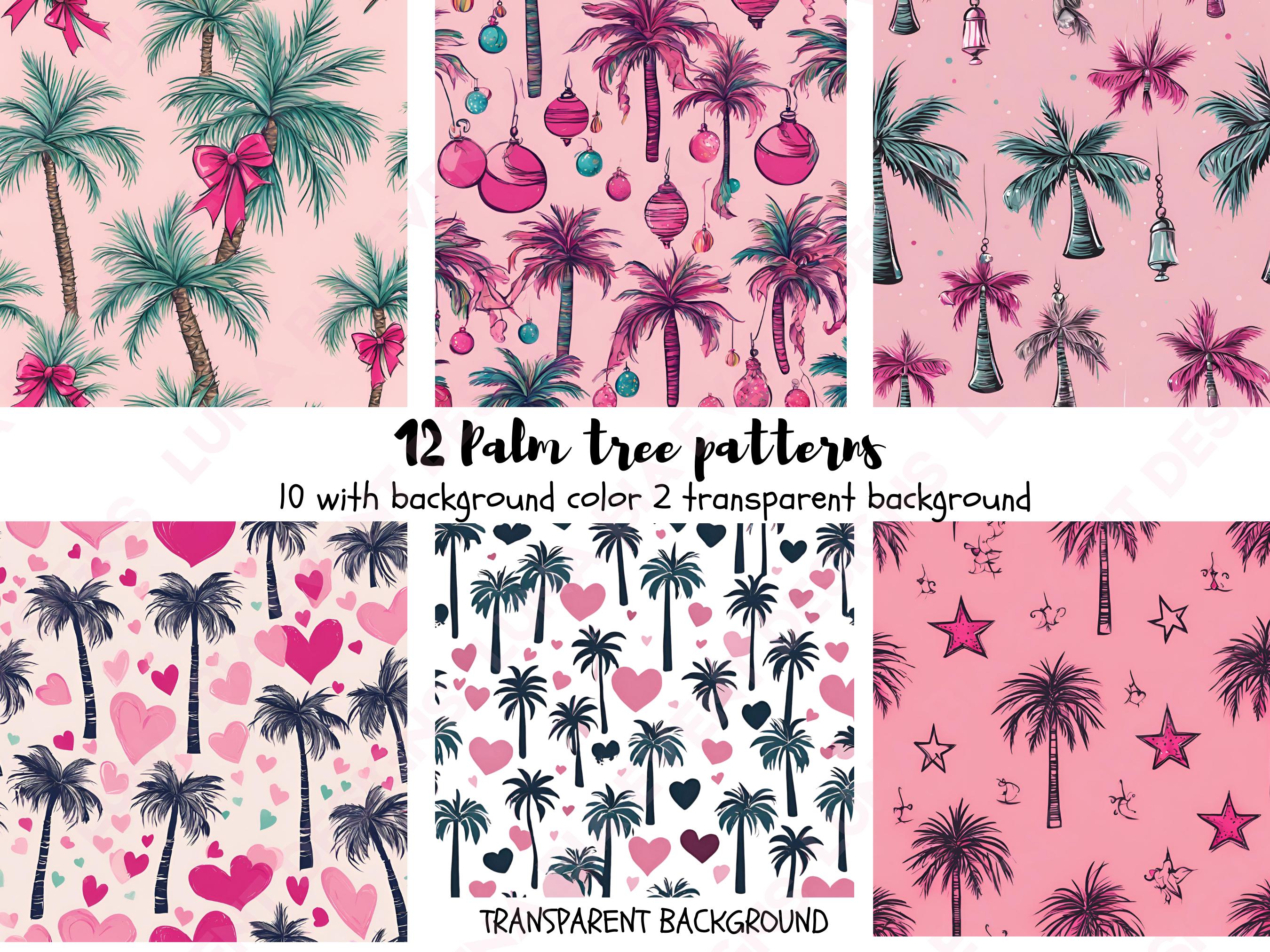 PINK PALM TREES Clipart- Cute, Whimsical Pink Palm Trees! Christmas ...
