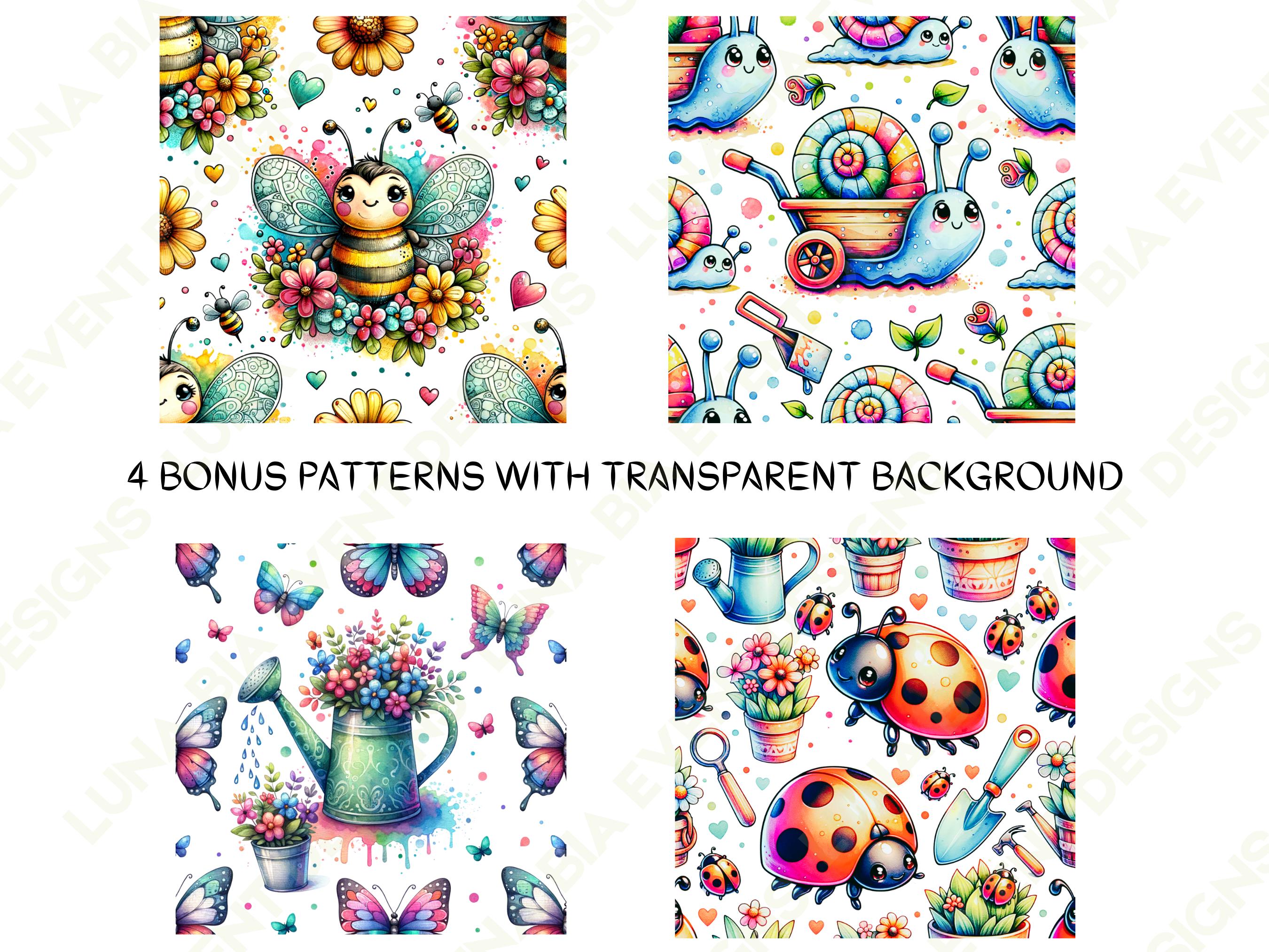 FLOWER GARDEN CLIPART Bundle of Cute, Whimsical Garden Creatures ...