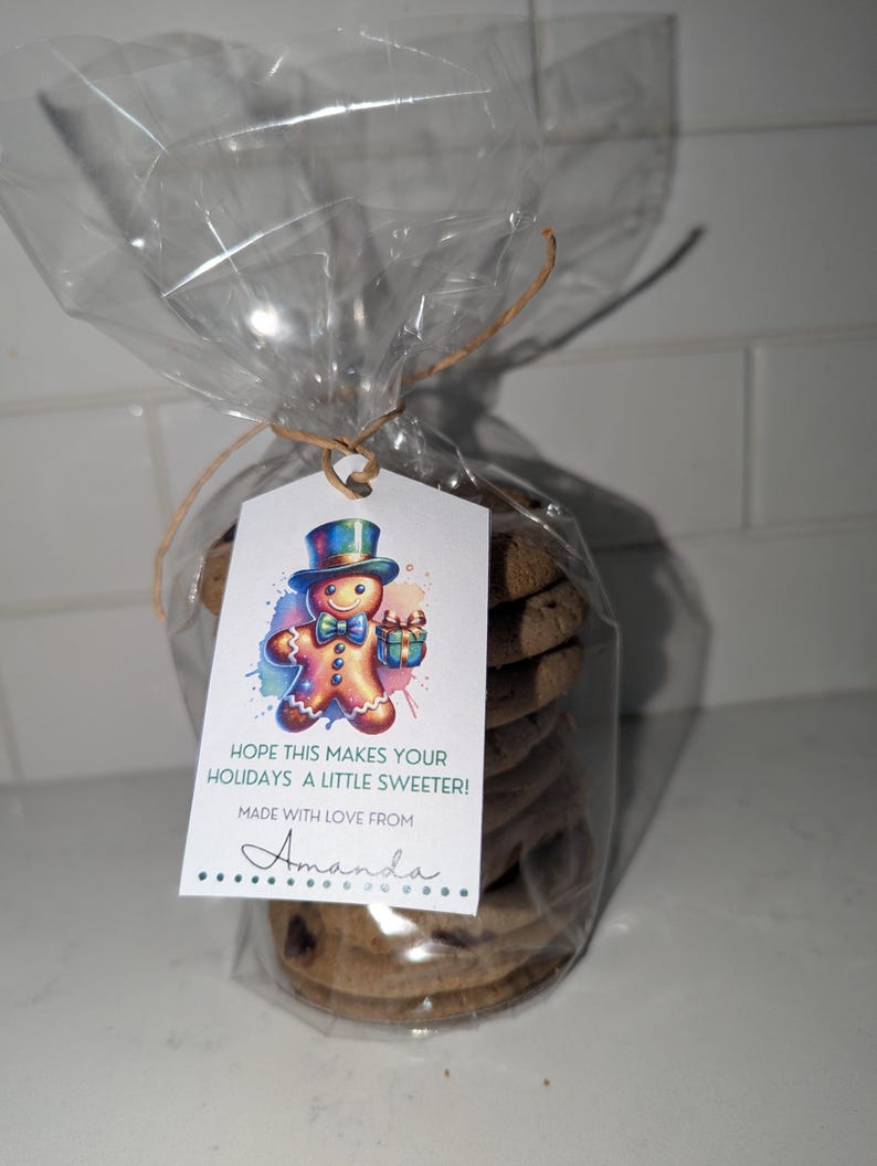 Holiday Baking GIFT TAGS- 27 Gingerbread Theme Personalized Gift Tags ...