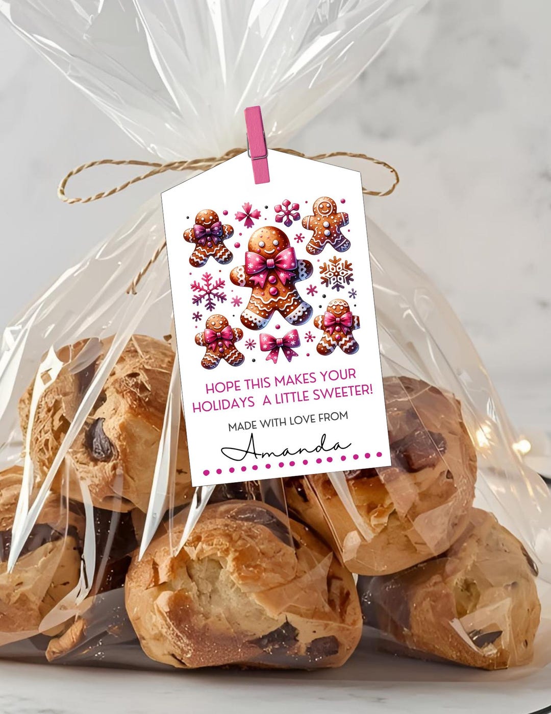 Holiday Baking GIFT TAGS- 27 Gingerbread Theme Personalized Gift Tags ...