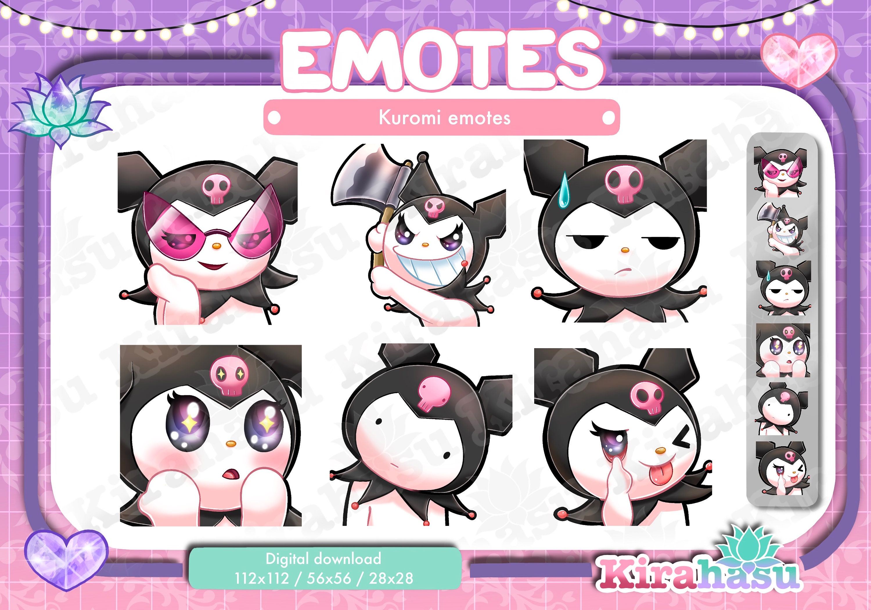 Kuro EMOTES | Discord | Twitch | Pack of Cute Emotes of Kuro - Etsy