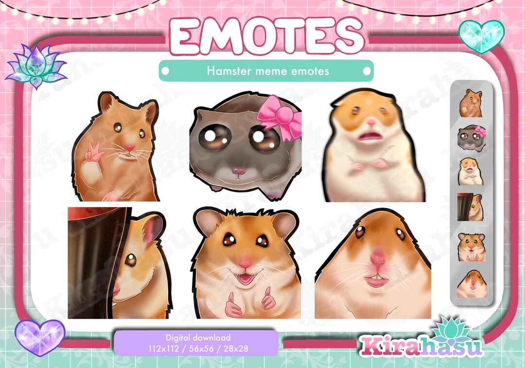 HAMSTER MEME EMOTES | Discord | Twitch | Pack of Cute Hamster Emoticons ...