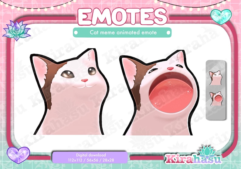 CAT MEME EMOTE Animated | Discord | Twitch | Cute Cat Animated Emote ...