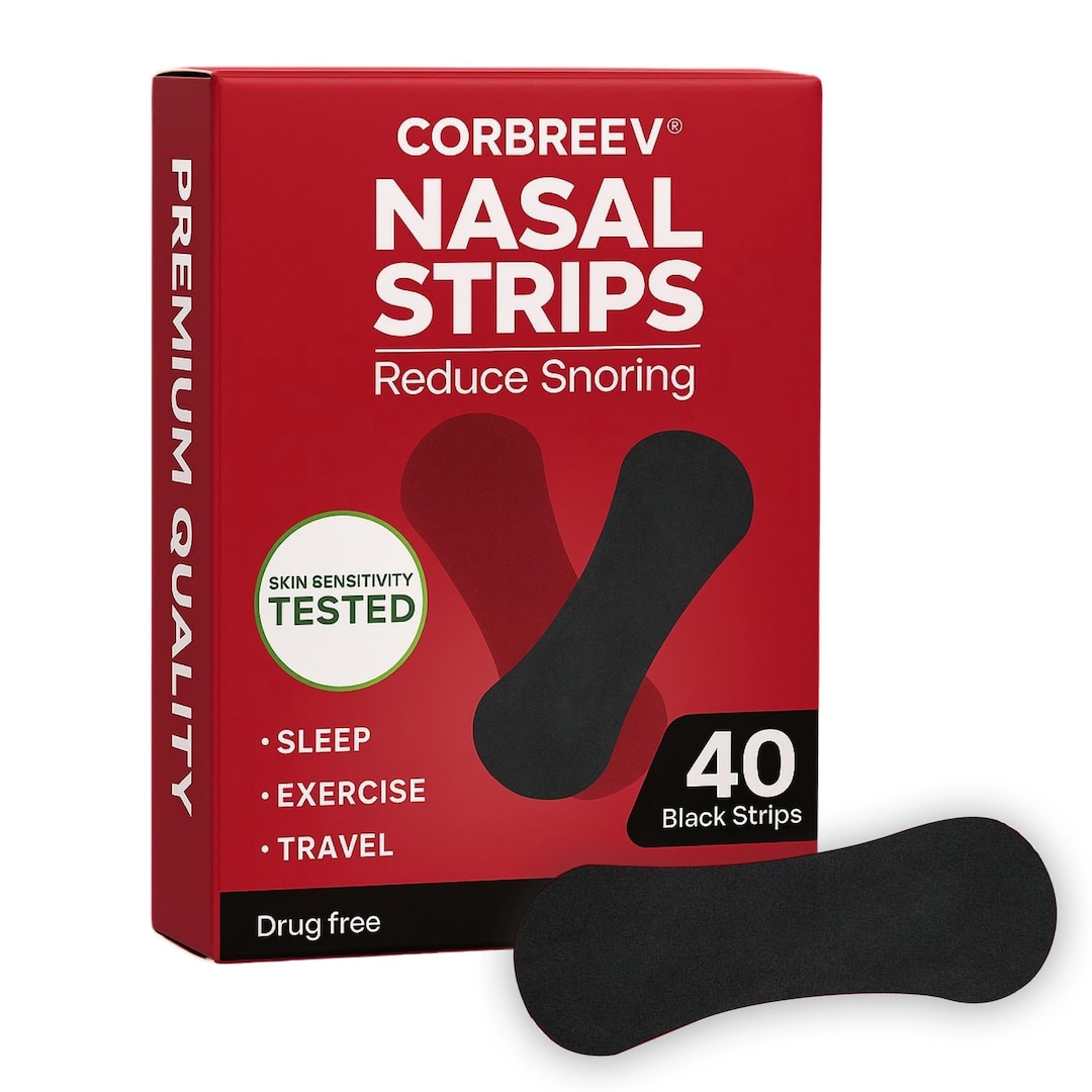 Corbreev Extra Strength Black Nasal Strips, Snoring & Congestion Relief ...