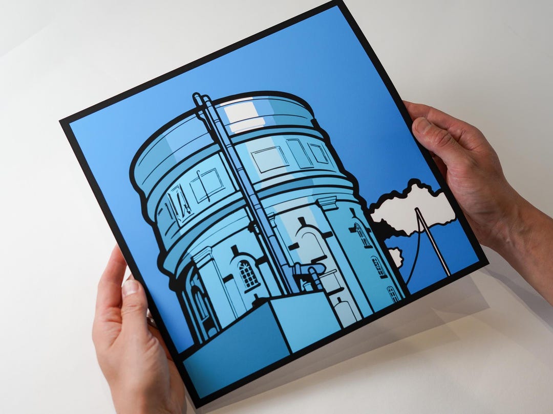 Chester Water Tower Print BLUE - Etsy