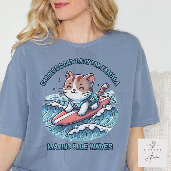 Blue Wave Cat Lady - Etsy