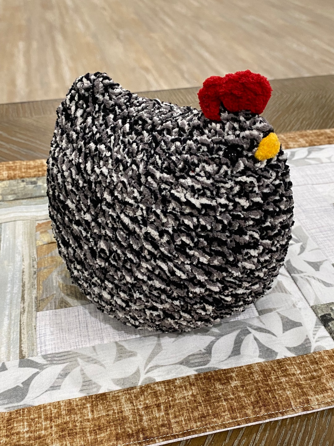 Handmade Chicken Home Decor Plush Amigurumi 6.5 Tall X 5.5 Wide X 6.75 ...