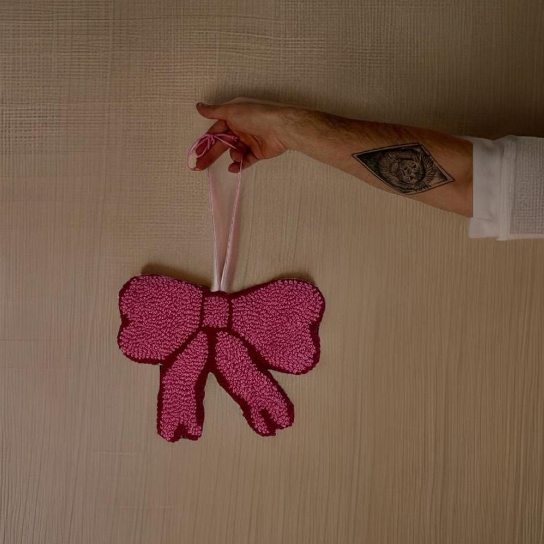 Pink Ribbon, Pink Ribbon Patterned Wall Decor, Gift for Pink Lovers ...