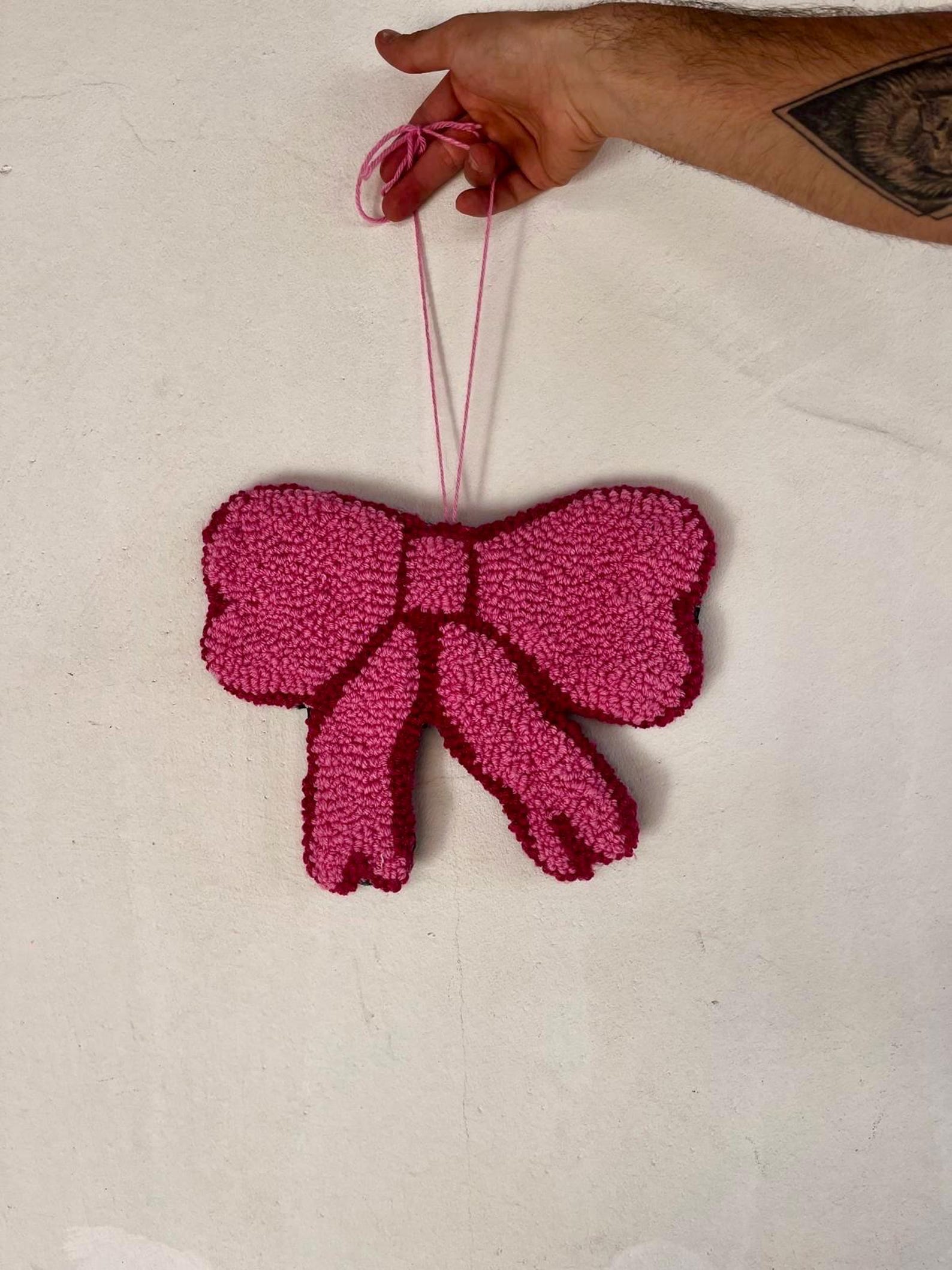 Pink Ribbon, Pink Ribbon Patterned Wall Decor, Gift for Pink Lovers ...