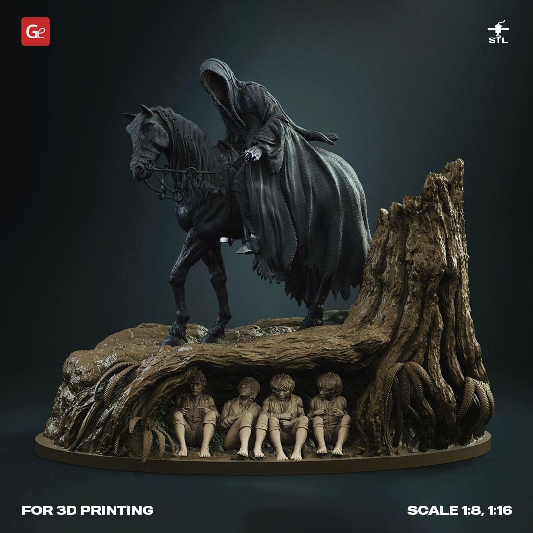 Nazgul and Hobbits Figure Statue 3D Printed Great Gift for Collectors ...