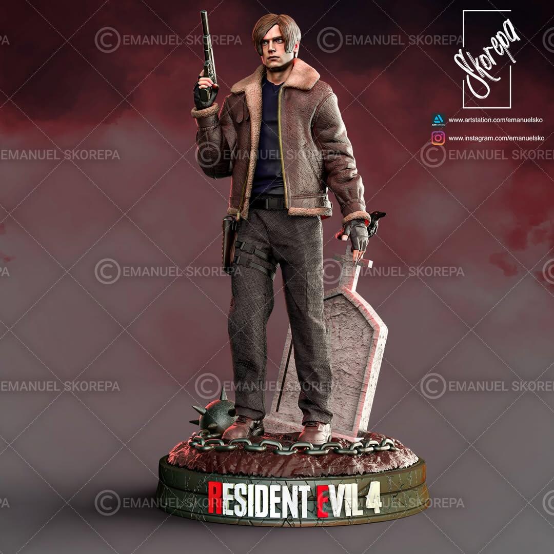 Leon Kennedy Figure Statue 3D Printed Great Gift for Collectors ...