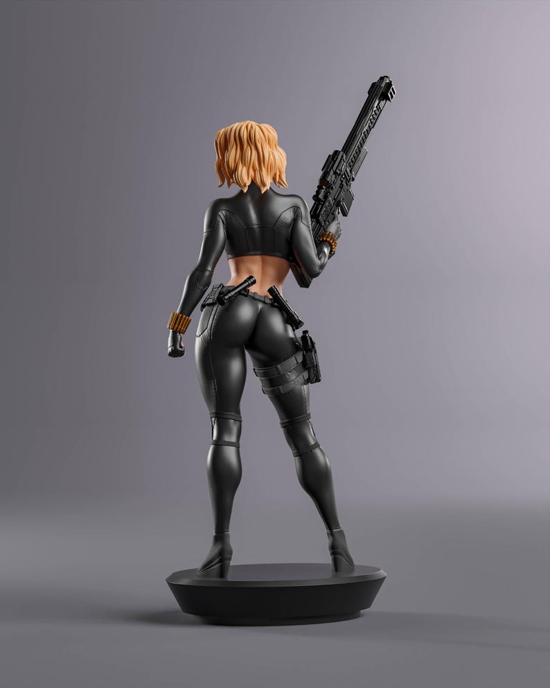 Black Widow Figure Statue 3D Printed Great Gift for Collectors Handmade Gift Resin Figure Hand ...