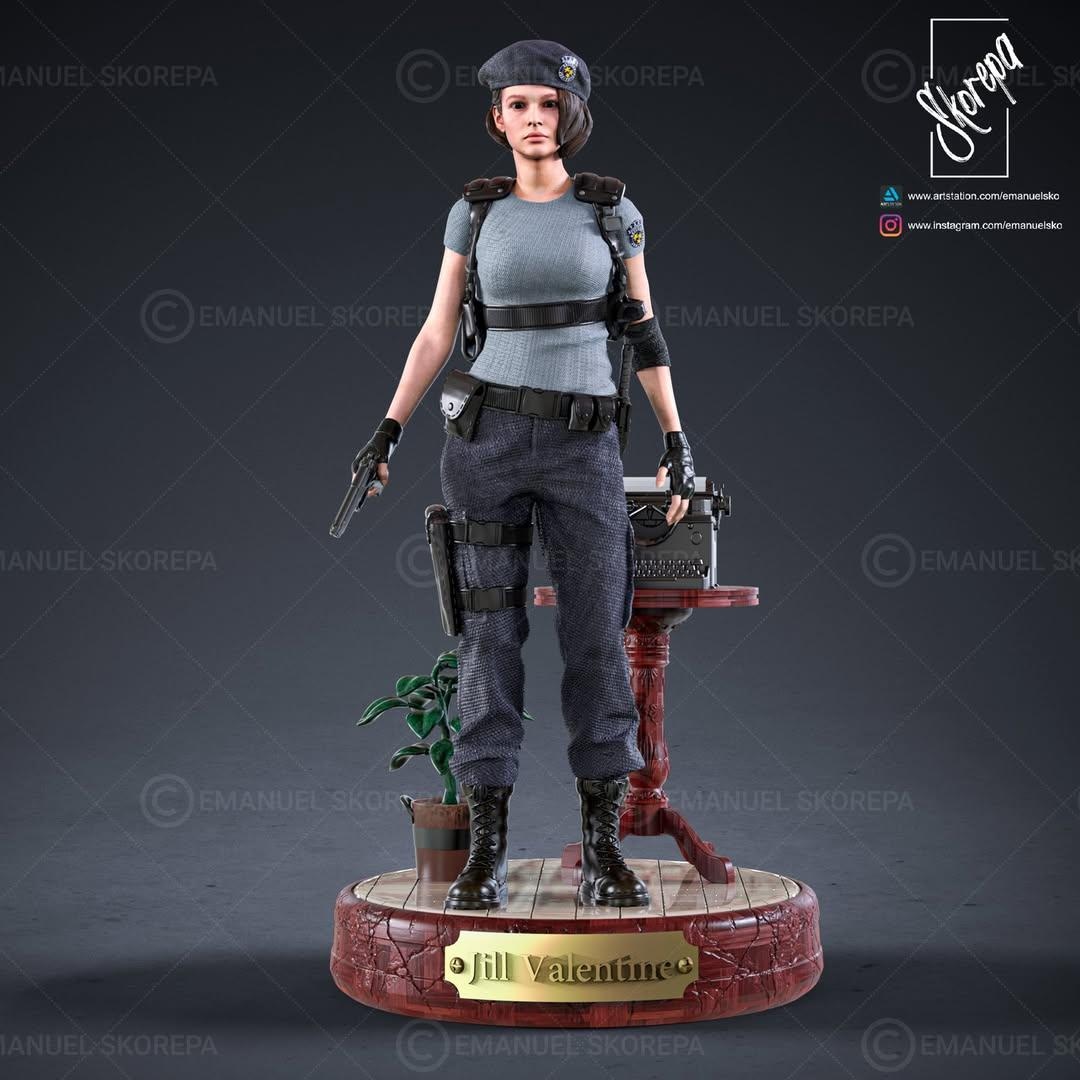 Jill Valentine Figure Statue 3D Printed Great Gift for Collectors ...
