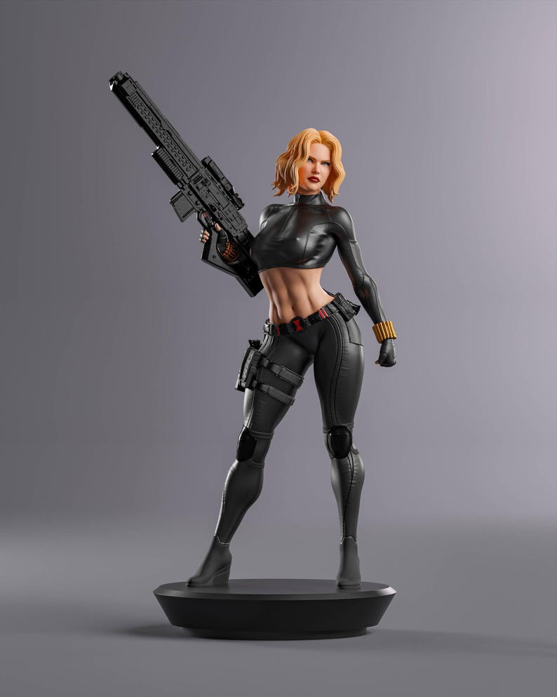 Black Widow Figure Statue 3D Printed Great Gift for Collectors Handmade Gift Resin Figure Hand ...