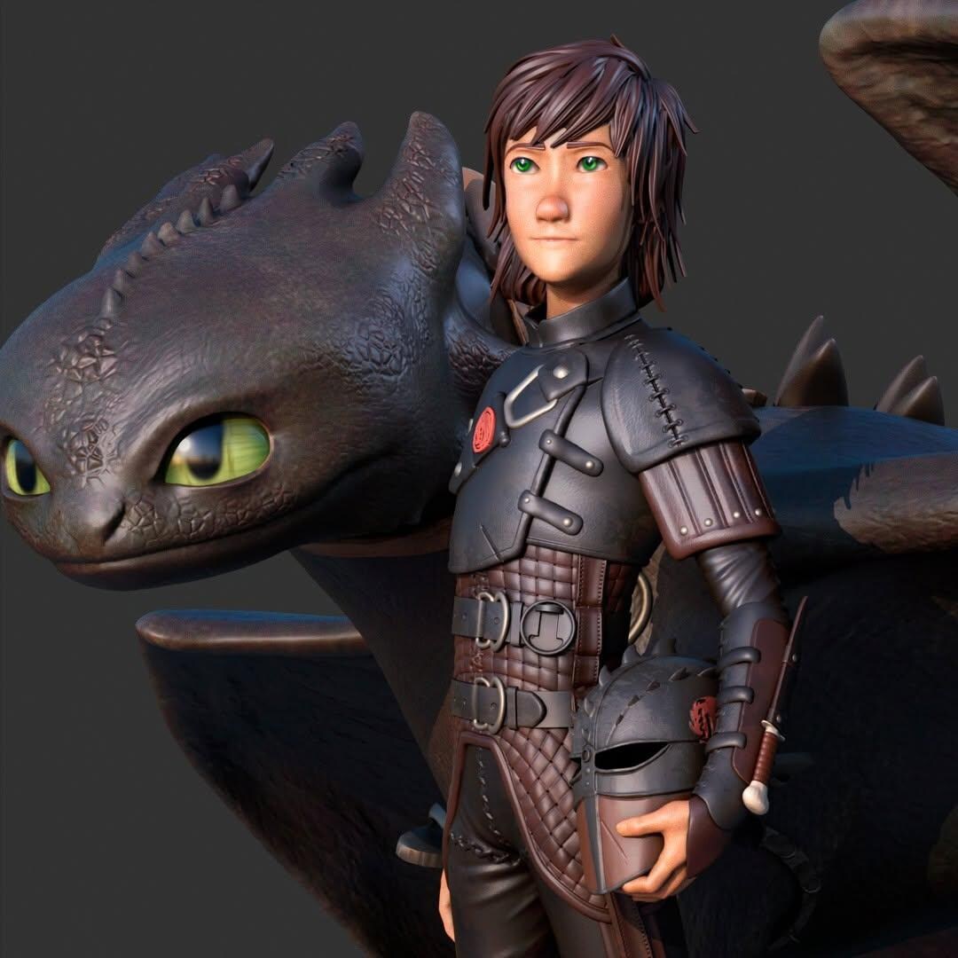 Toothless and Hiccup Figure Statue 3D Printed Great Gift for Collectors ...