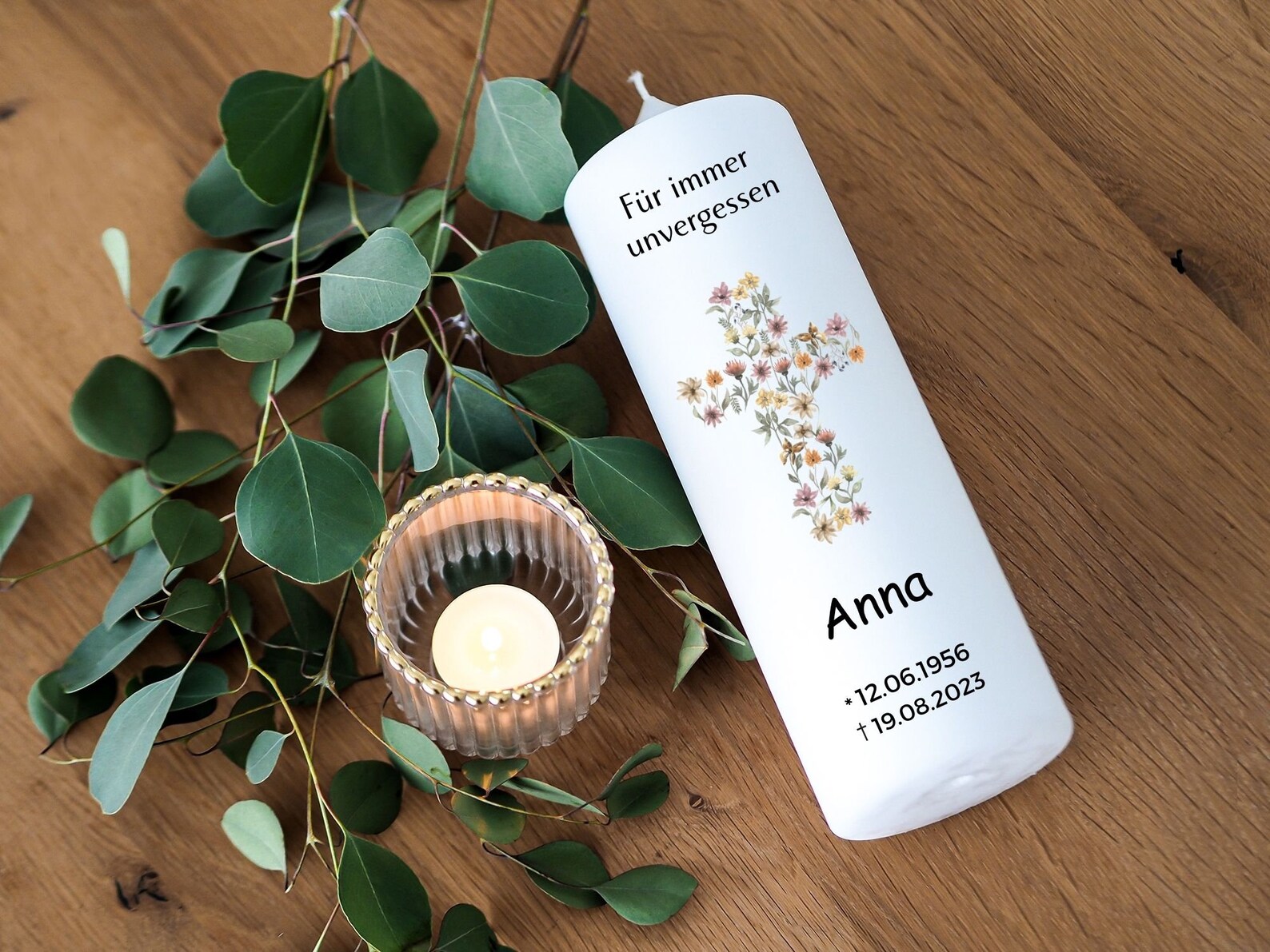 Mourning Candle Cross, Memorial Candle Mourning, Personalized Mourning ...