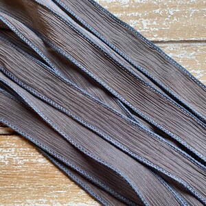 TAUPE Silk Ribbon Hand Dyed Silk Strings Crinkle Silk Ribbon - Etsy