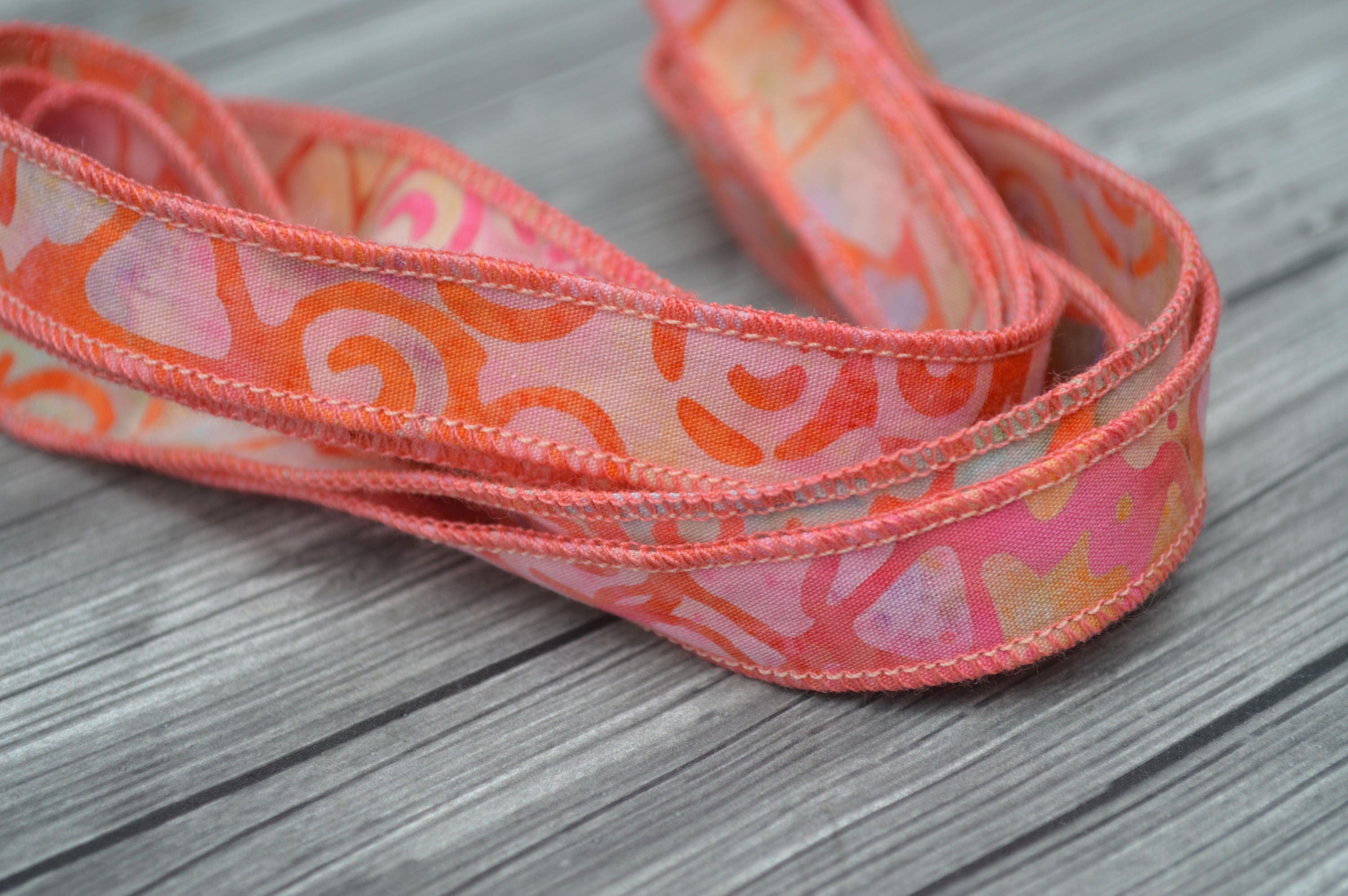 CORAL CANDY Batik Ribbon Hand Dyed in Bali Sold By the Yard | Etsy