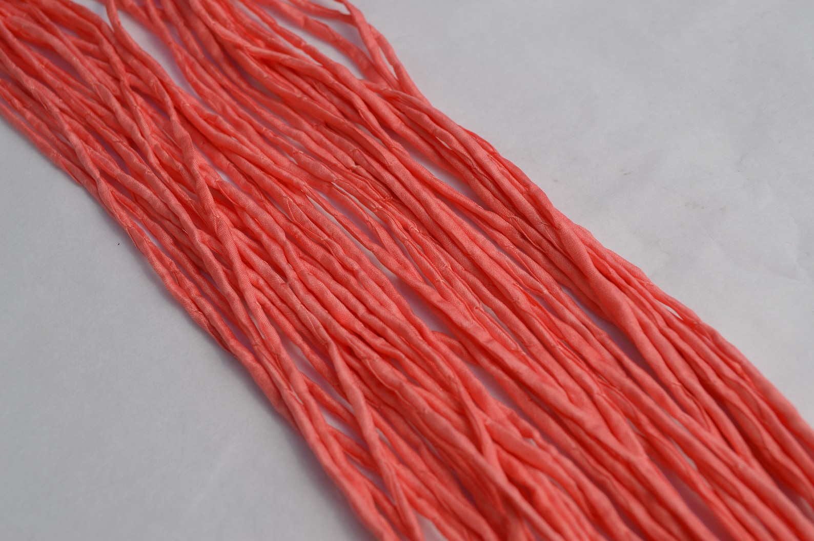Coral 2-3mm Silk Cords Hand Dyed Hand Sewn Cording Soft - Etsy