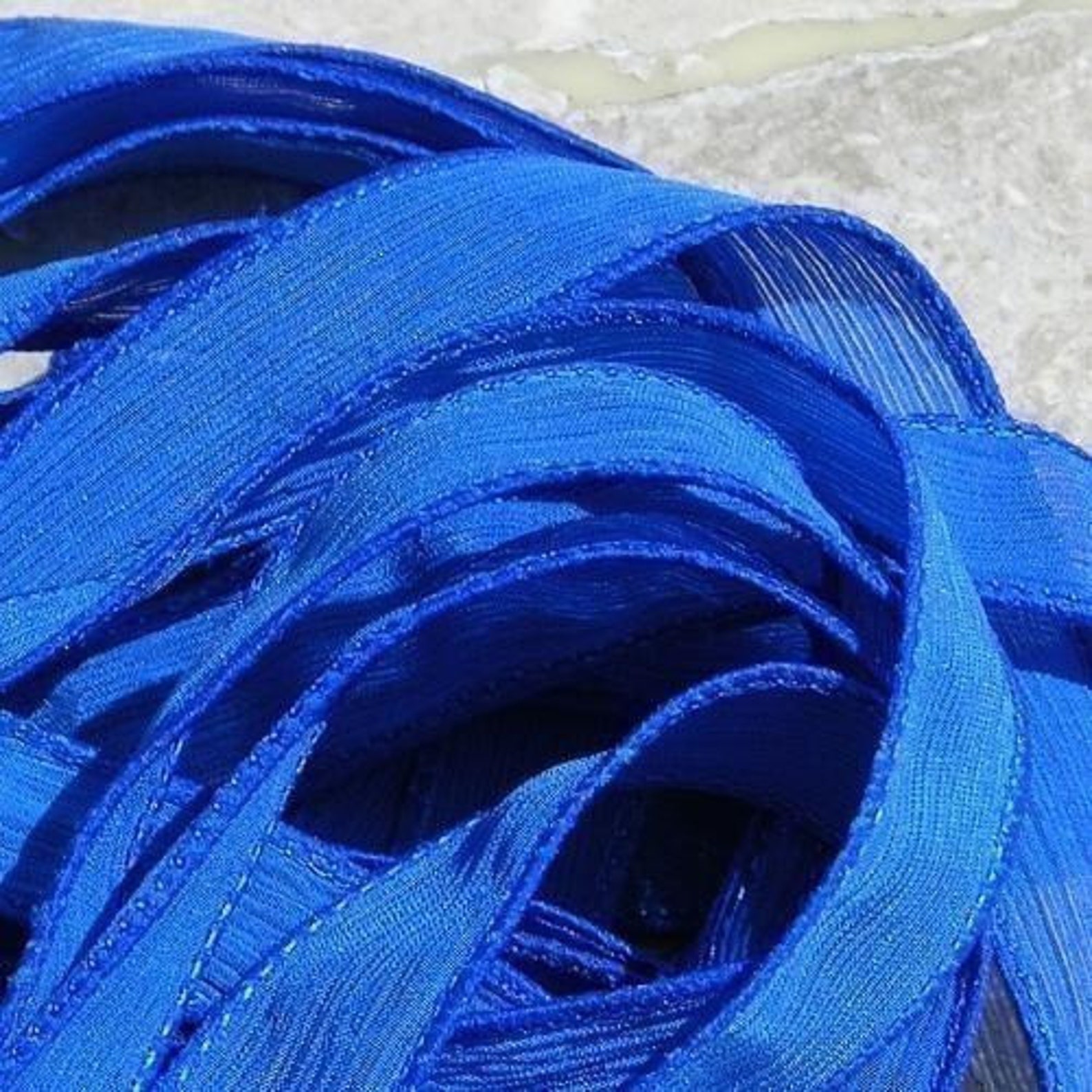 SAPPHIRE BLUE Silk Ribbons Qty 5 to 50 Bulk Silk Strings | Etsy