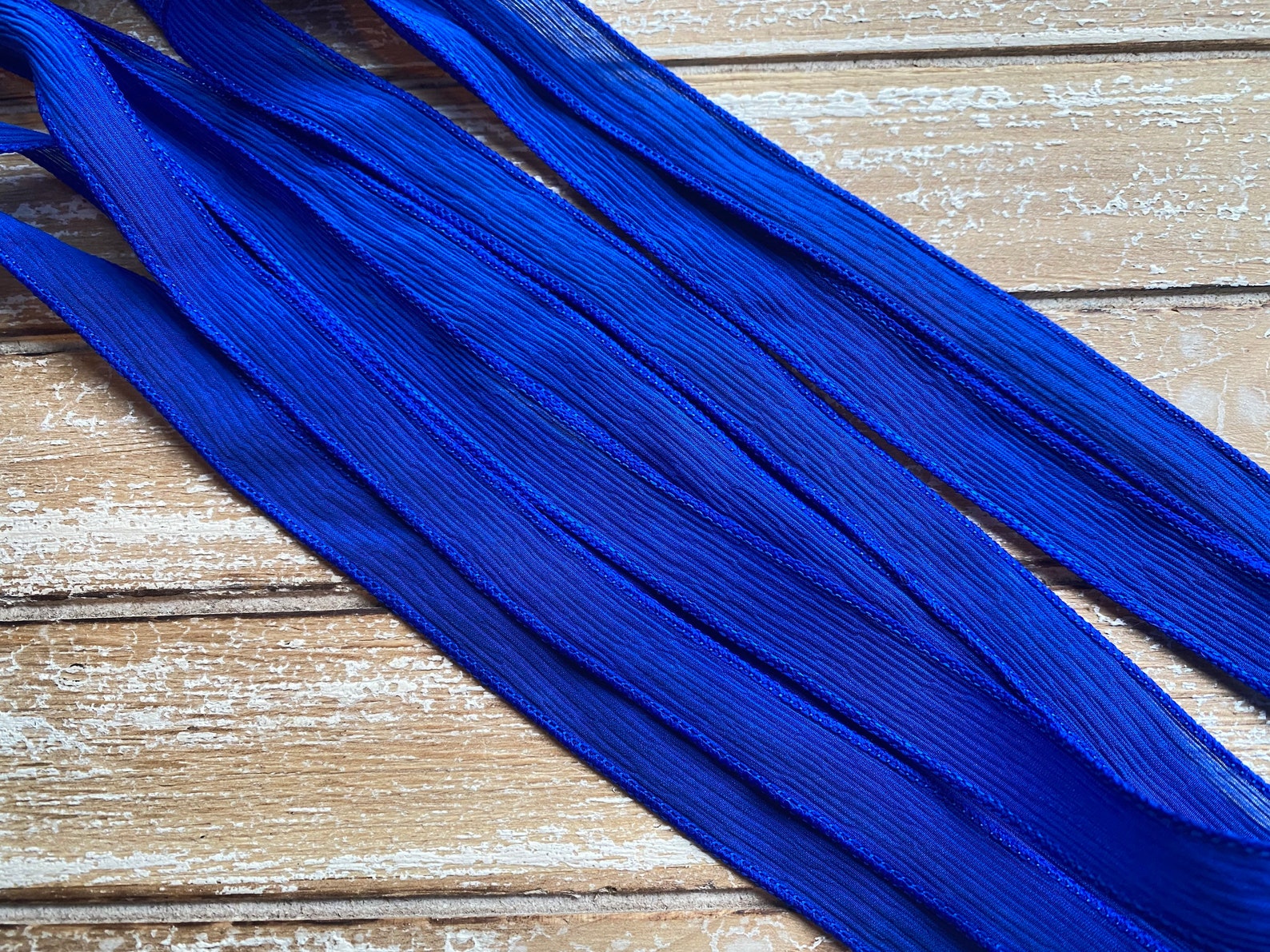 SAPPHIRE BLUE Silk Ribbons Qty 5 to 50 Bulk Silk Strings | Etsy
