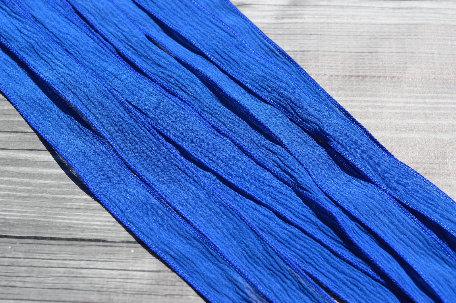 SAPPHIRE BLUE Silk Ribbons Qty 5 to 50 Bulk Silk Strings | Etsy