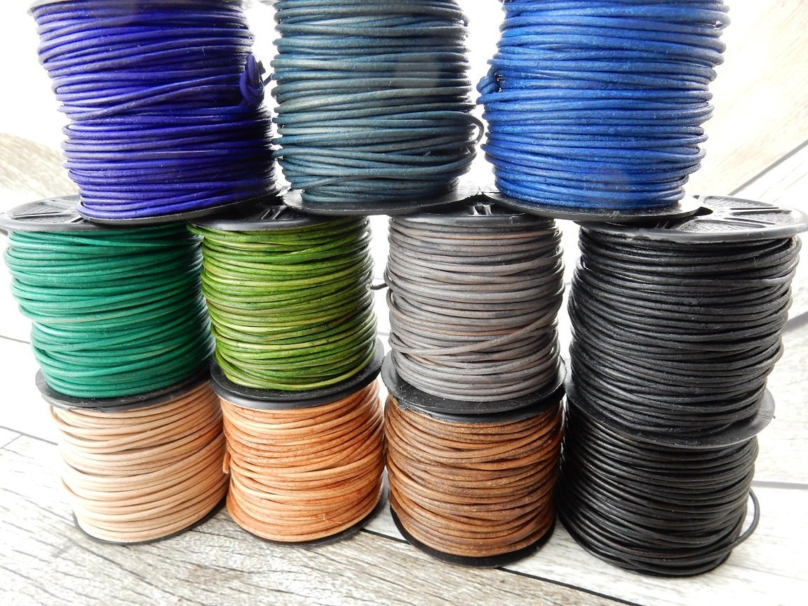 Natural Dye 2mm Leather Cords Round Leather Cords Leather - Etsy