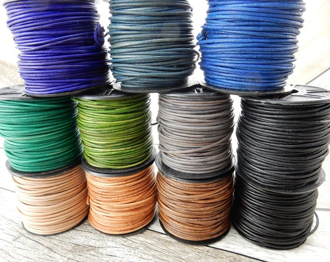 Natural Dye 2mm Leather Cords, Round Leather Cords Leather Cording ...