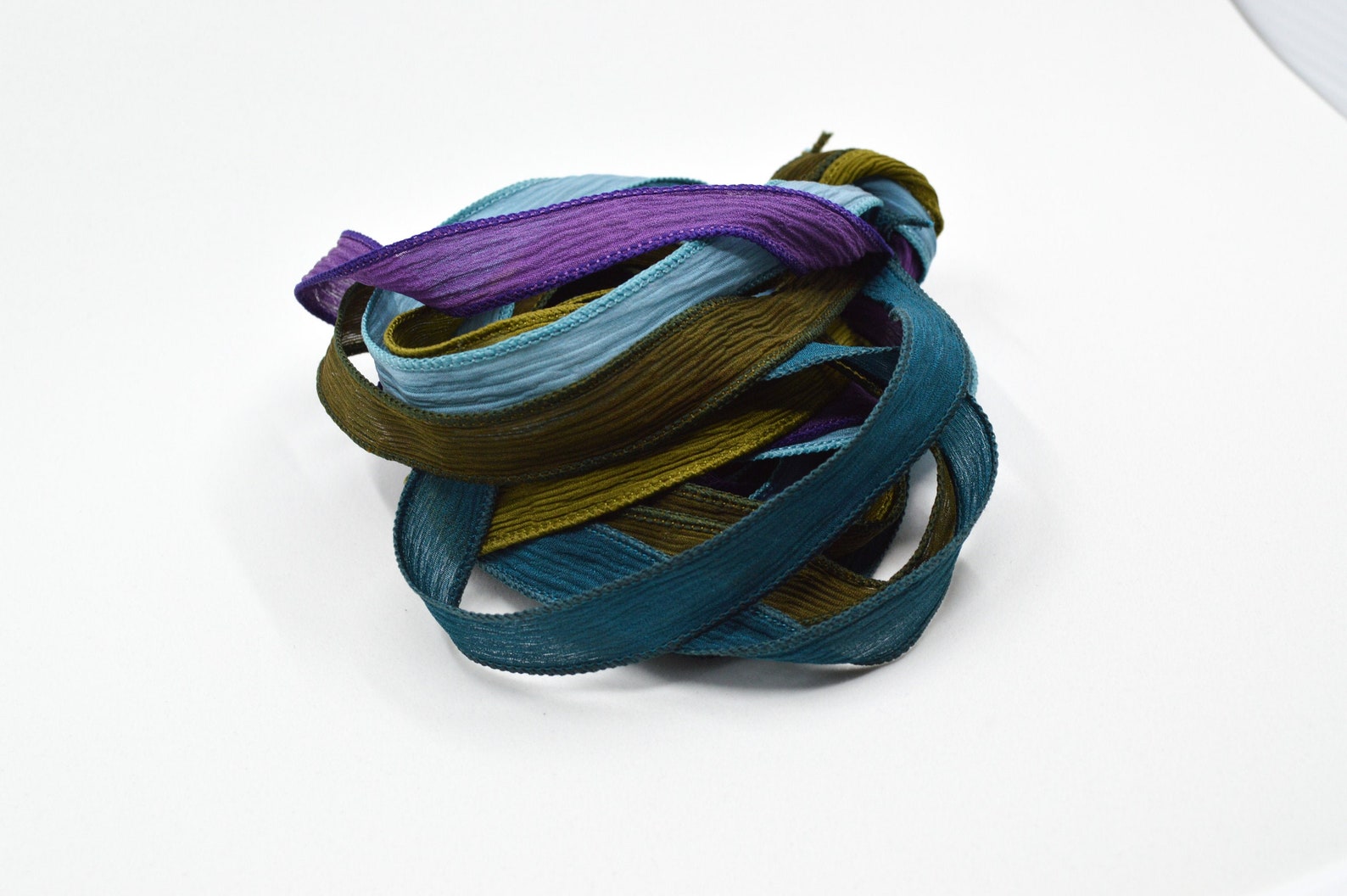 Olive Branch Silk Ribbon Assortment Qty 5 Ribbons Jewel Tones - Etsy