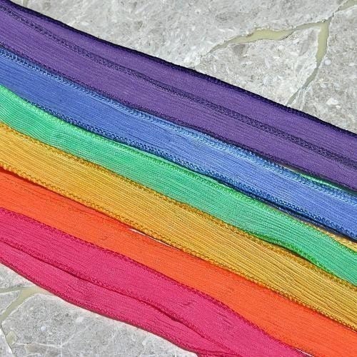 Rainbow Silk Ribbon Assortment 6 Silk Hand Dyed Silk Wrap | Etsy