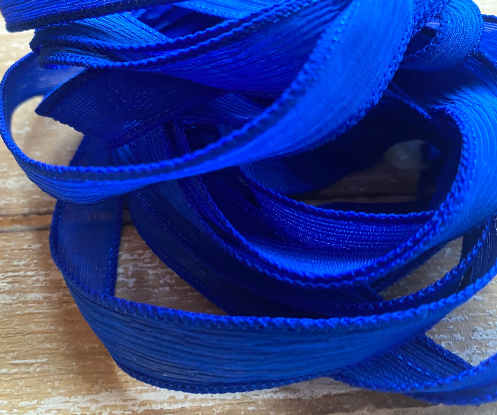SAPPHIRE BLUE Silk Ribbons Qty 5 to 50 Bulk Silk Strings | Etsy