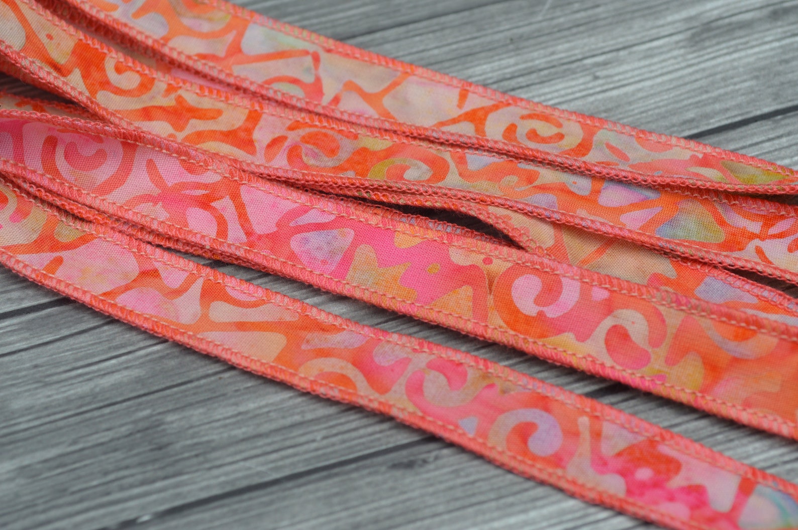CORAL CANDY Batik Ribbon Hand Dyed in Bali Sold by the Yard - Etsy