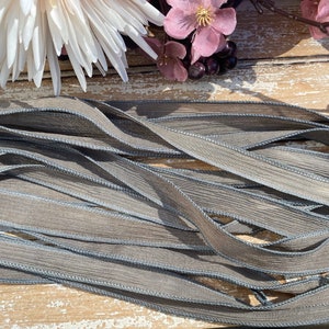 TAUPE Silk Ribbon Hand Dyed Silk Strings Crinkle Silk Ribbon - Etsy