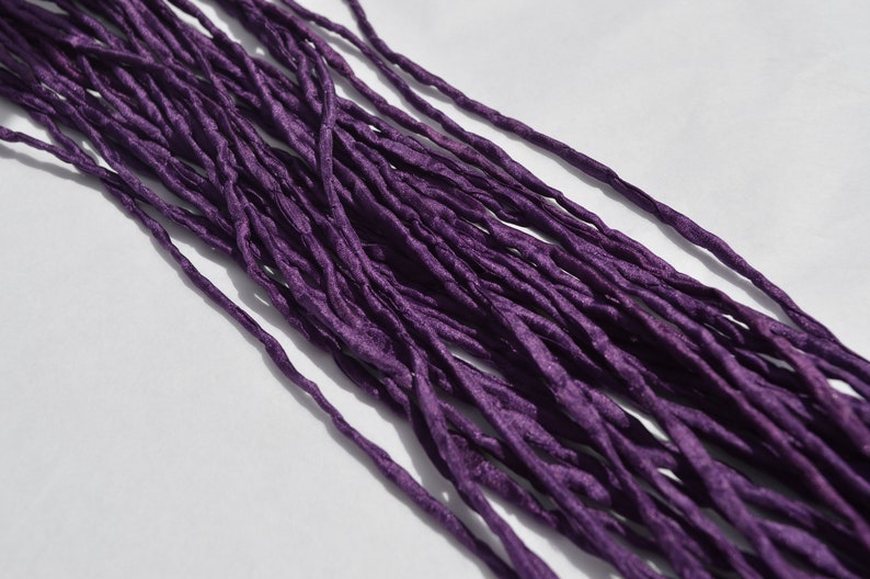 PURPLE Silk Cords Hand Dyed Hand Sewn Strings Royal Purple | Etsy