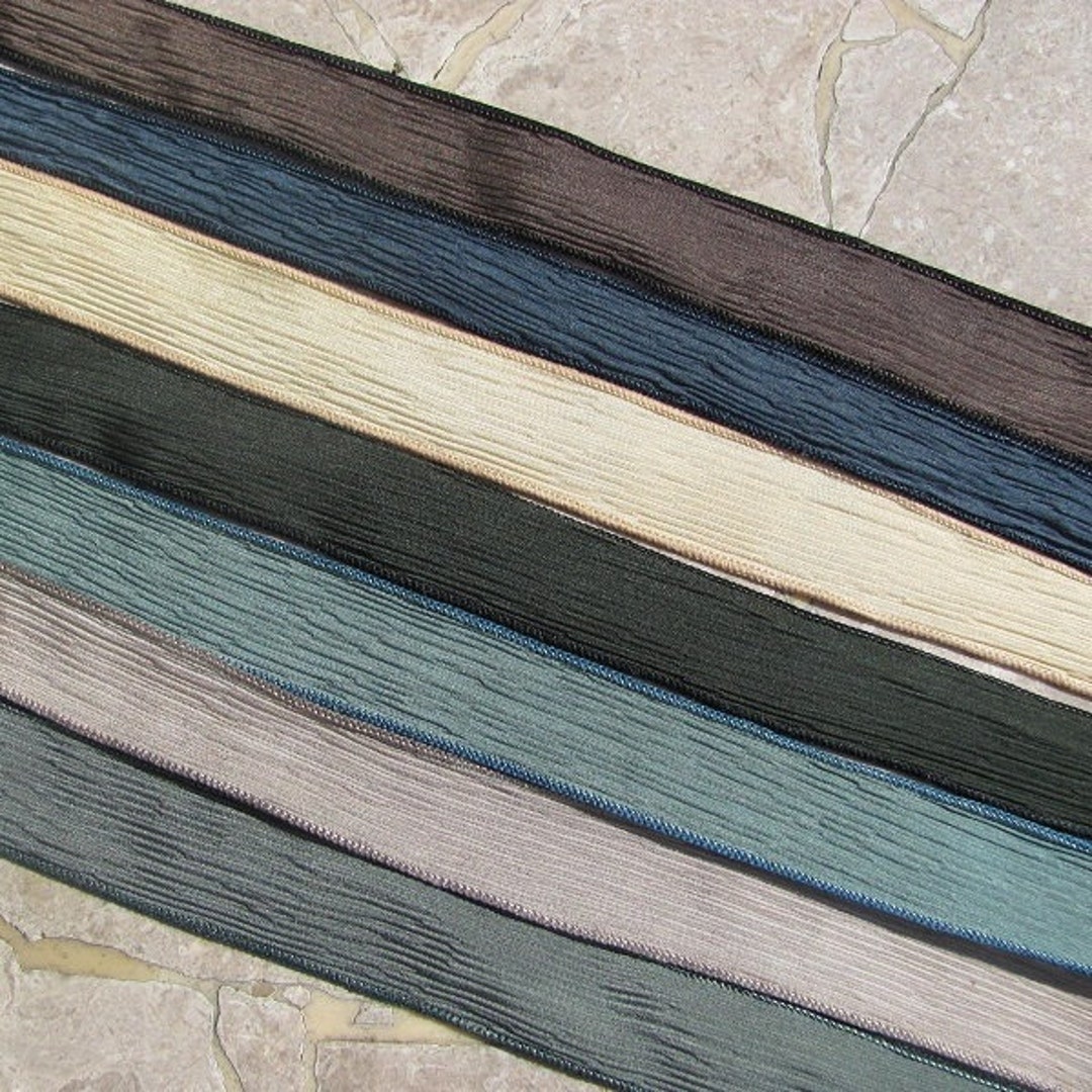 ZEN GARDEN Silk Ribbon Assortment, Crinkle Silk Ribbons Qty 7 Silk ...