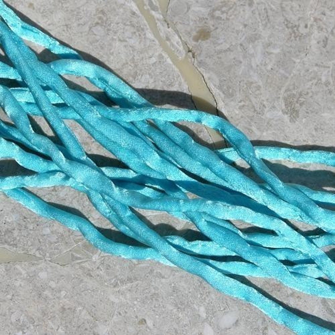 Turquoise Silk Cords, Blue Silk Strings, 3-4 Mm X 3 Yards Silk Silk ...