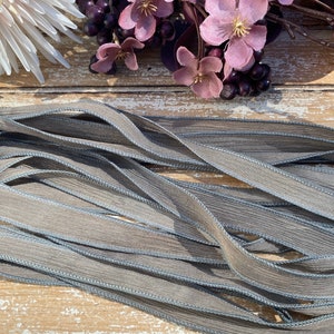 TAUPE Silk Ribbon Hand Dyed Silk Strings Crinkle Silk Ribbon - Etsy