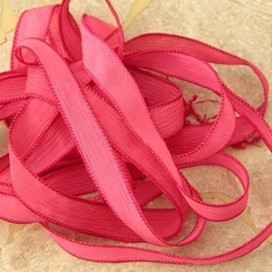Watermelon Pink Silk Ribbons Are a Lovely Soft Crinkle Silk Fabric 5 ...