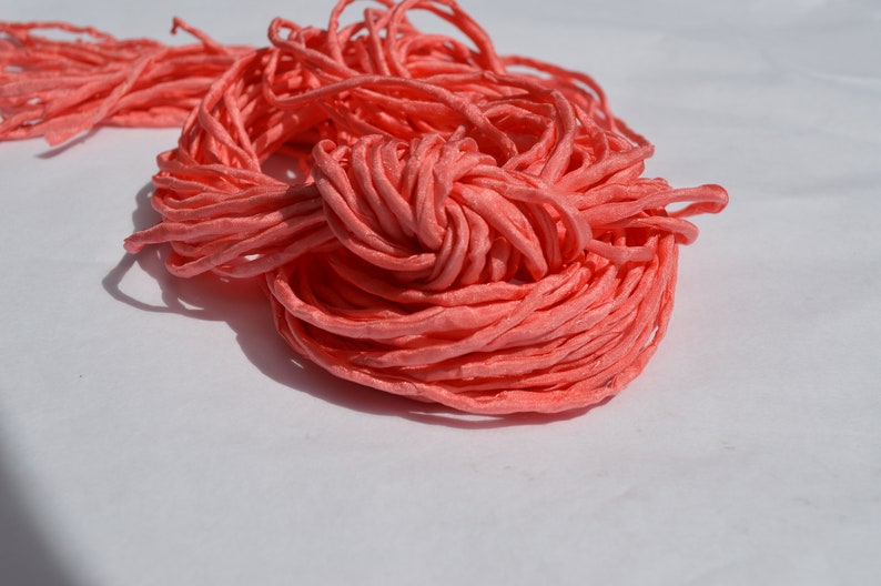 Coral 2-3mm Silk Cords Hand Dyed Hand Sewn Cording Soft - Etsy