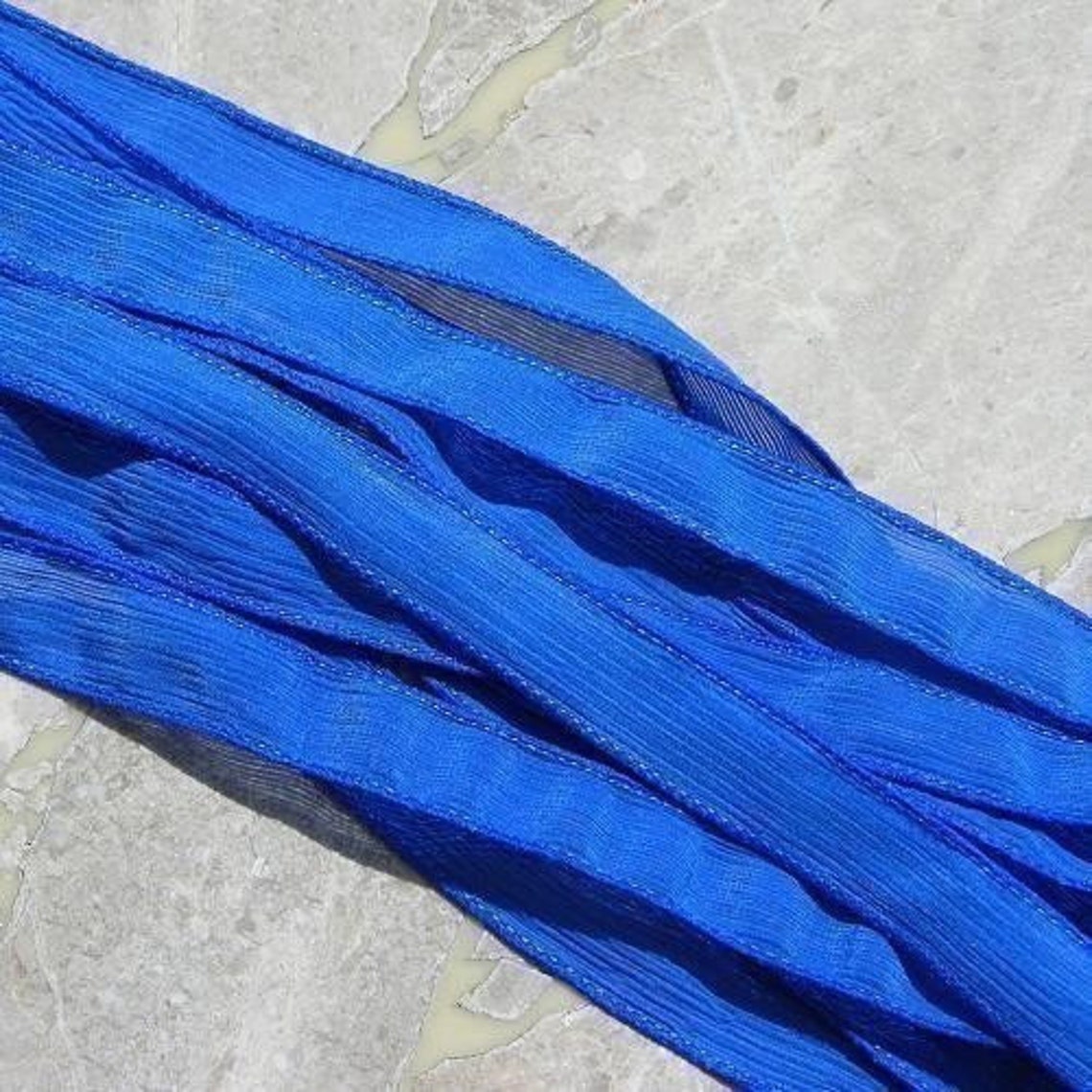 SAPPHIRE BLUE Silk Ribbons Qty 5 to 50 Bulk Silk Strings | Etsy