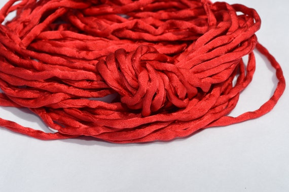 Cherry Red Silk Cords Are Hand Dyed and Hand Sewn Cording - Etsy