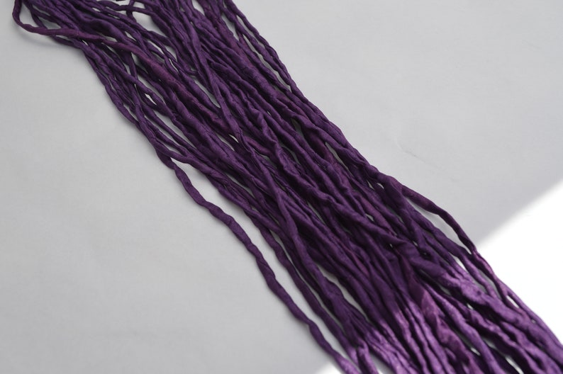 PURPLE Silk Cords Hand Dyed Hand Sewn Strings Royal Purple | Etsy