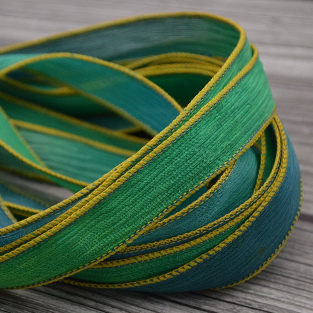 Spring Garden Silk Ribbons, Qty 5, Hand Dyed Necklace Wrist Wrap ...