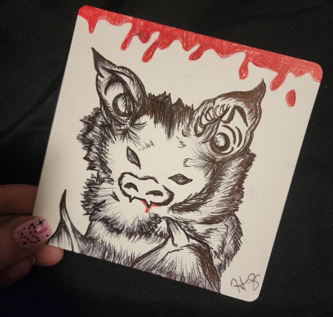 Bat Ink Pen Sketch - Etsy