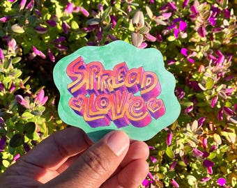 Spread Love | Weatherproof Vinyl Sticker - Etsy