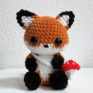 Baby Fox Crochet Pattern | Cottagecore Fox | Cute Fox With Mushroom Hat ...