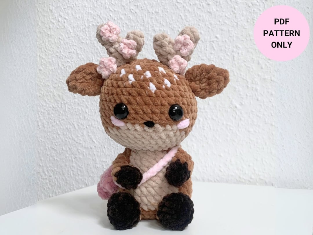 Baby Deer Crochet Pattern | Cherry Blossom Doe | Cute Deer With Cherry ...