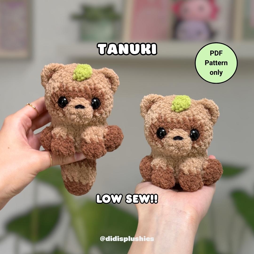Low Sew Tanuki Crochet Pattern | Sitting Tanuki With Floppy Tail ...